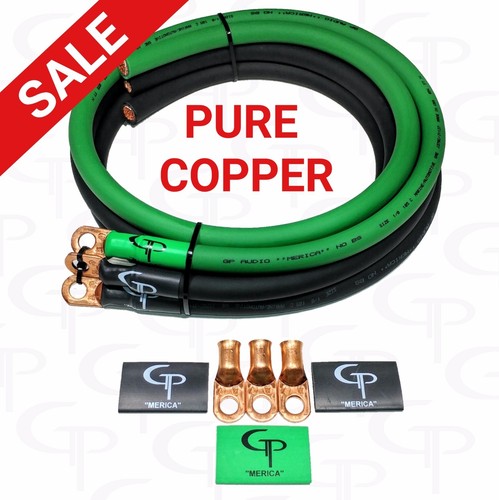GP Car Audio Big 3 UPGRADE wiring Kit OFC COPPER TRUE 1/0 AWG GAUGE ...
