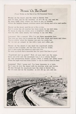 L-098 Mornin on the Dessert Poem Real Photo Frashers Postcard Desert | eBay