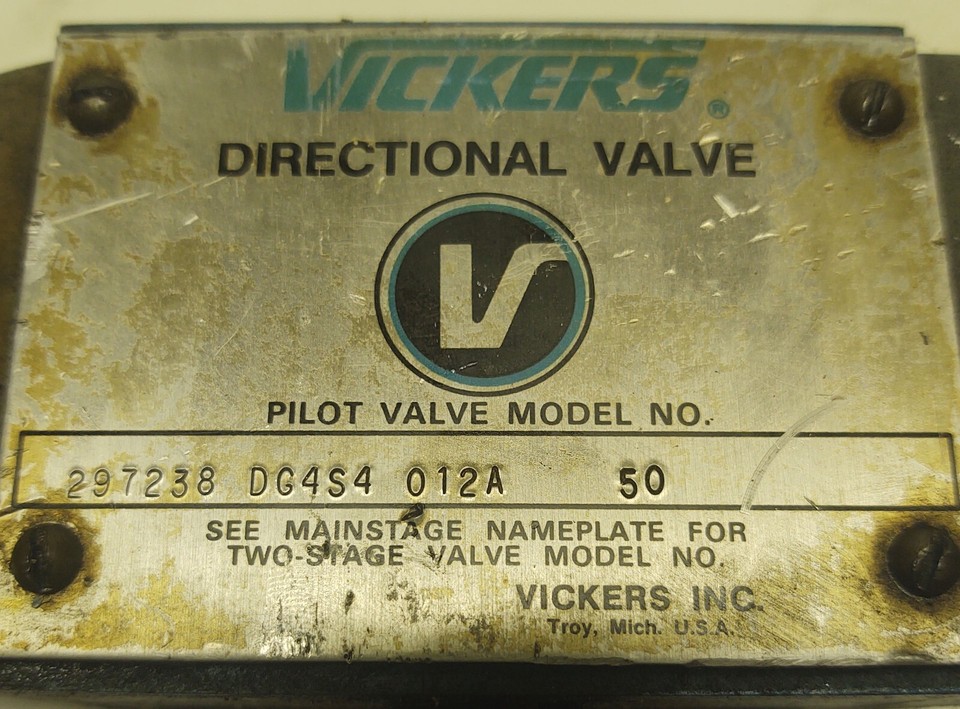 Vickers DG4S4 012A 50 Hydraulic Directional Control Solenoid Valve | eBay