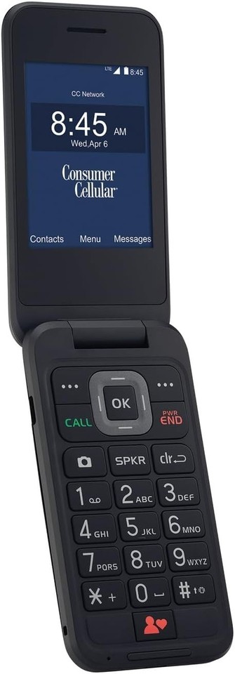 Consumer Cellular Verve Snap Flip Phone 8GB 4G LTE Black - New Sealed ...