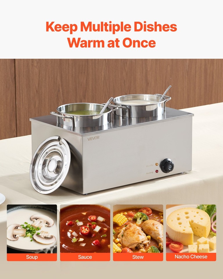 Commercial Soup Warmer Soup Station w/2*6.34Qt Pot Soup Kettle Warmer ...