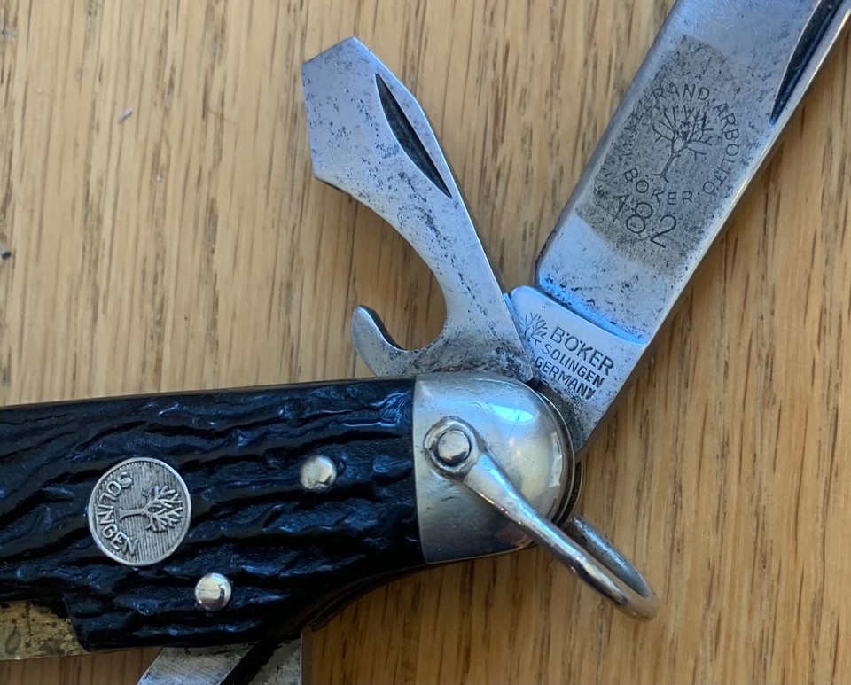 RARE VINTAGE BOKER GERMANY 6 TOOL #182 CAMP KNIFE D9 | eBay
