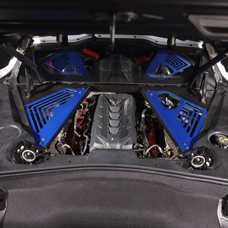 Blue Engine Cover For Corvette C8 2020-23 POWDER COATED Engine Bay ...
