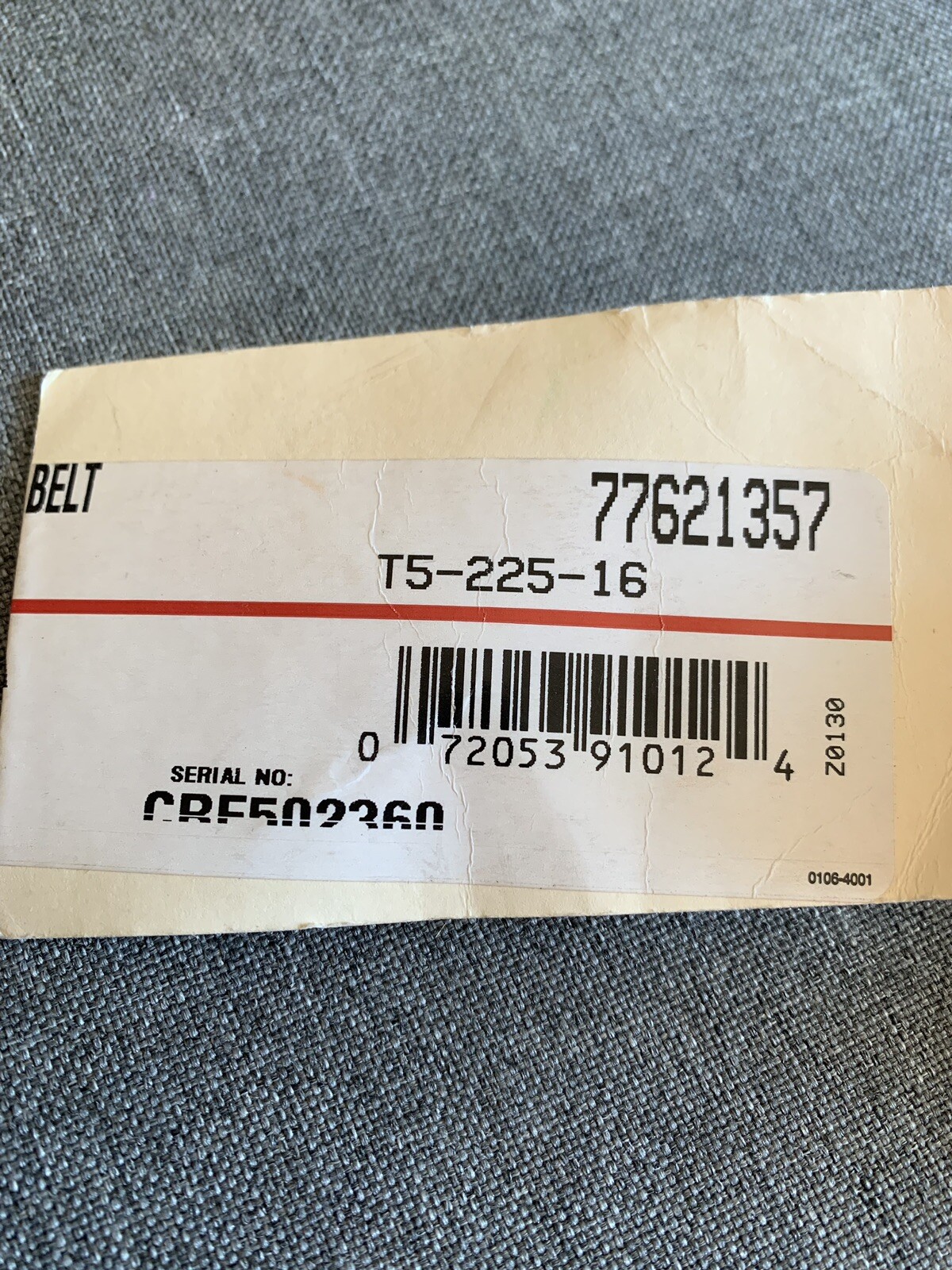 (2)Gates T5-225-16 synchro-power polyurethane belt,T5 pitch, 16mm with ...