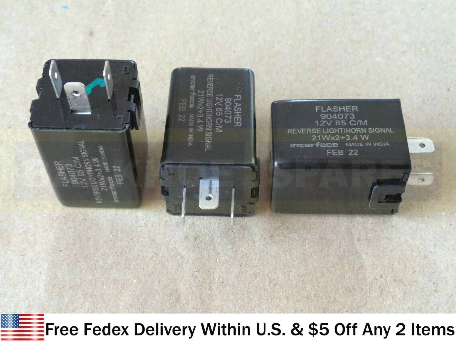 JCB PARTS - RELAY, 12 V FLASHER, SET OF 3 PCS. (PART NO. 40/303389 716 ...