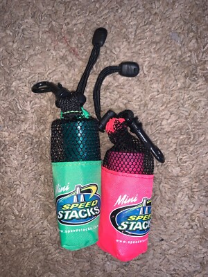 Lot Of 2 Mini Speed Stacks 9 Pink And 12 Green | eBay
