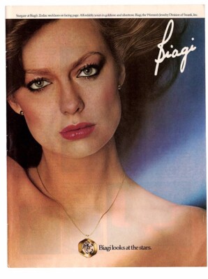 vintage 1970s magazine ad Biagi Women's Jewelry pretty woman necklace ...
