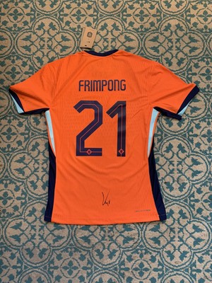 JEREMIE FRIMPONG HAND SIGNED NETHERLANDS 2024 HOME SHIRT REPLICA COA | eBay