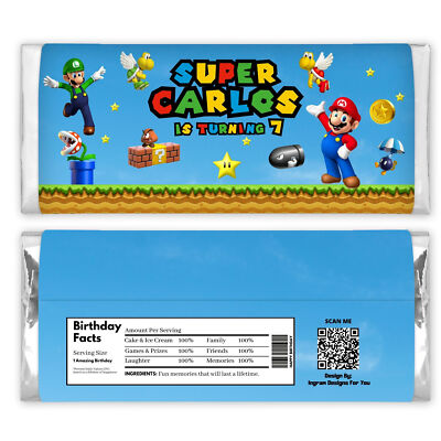 Super Mario Chocolate Candy Bar Label | eBay