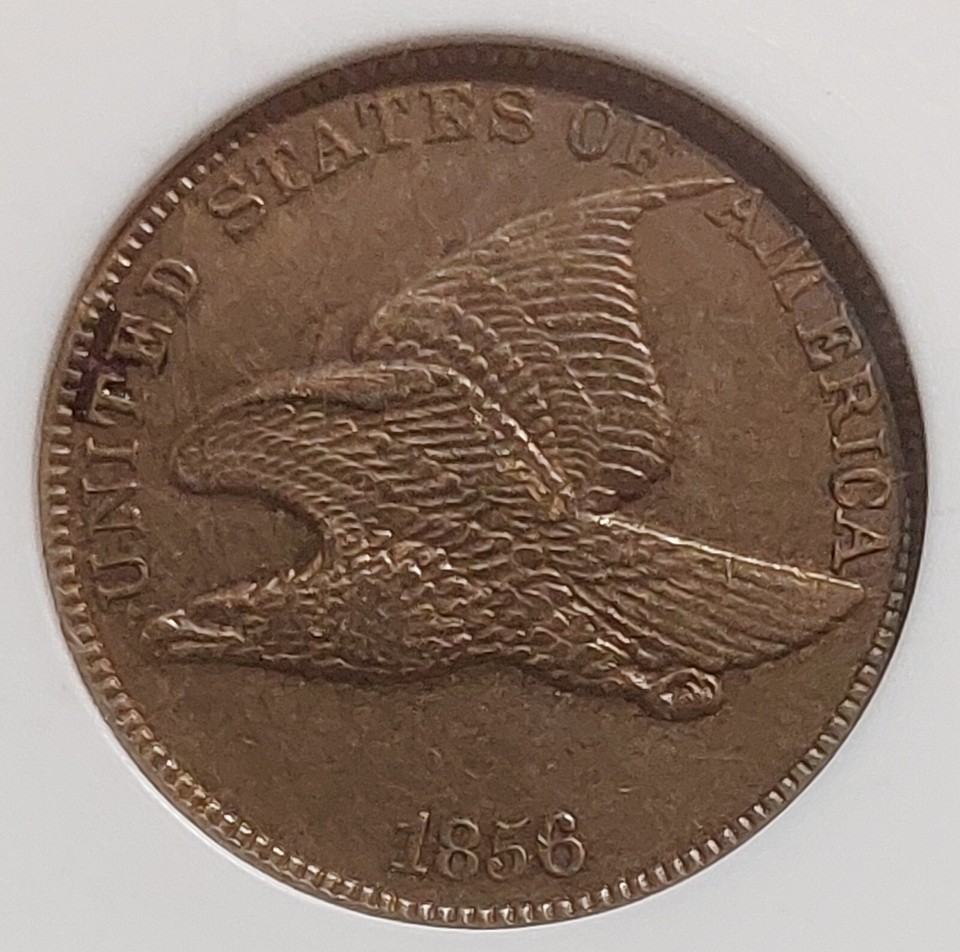 1856 Flying Eagle 1c Cent XF45 ANACS ANA Early GENIE LAMP Mini Slab ...