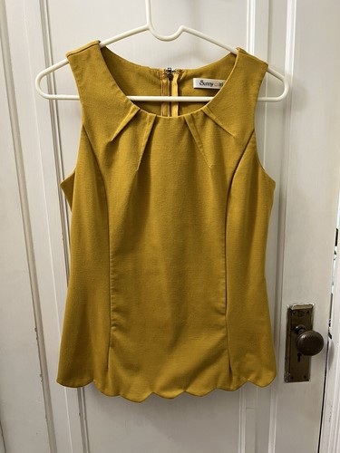 Sunny Girl Mustard Tank Top Blouse | eBay
