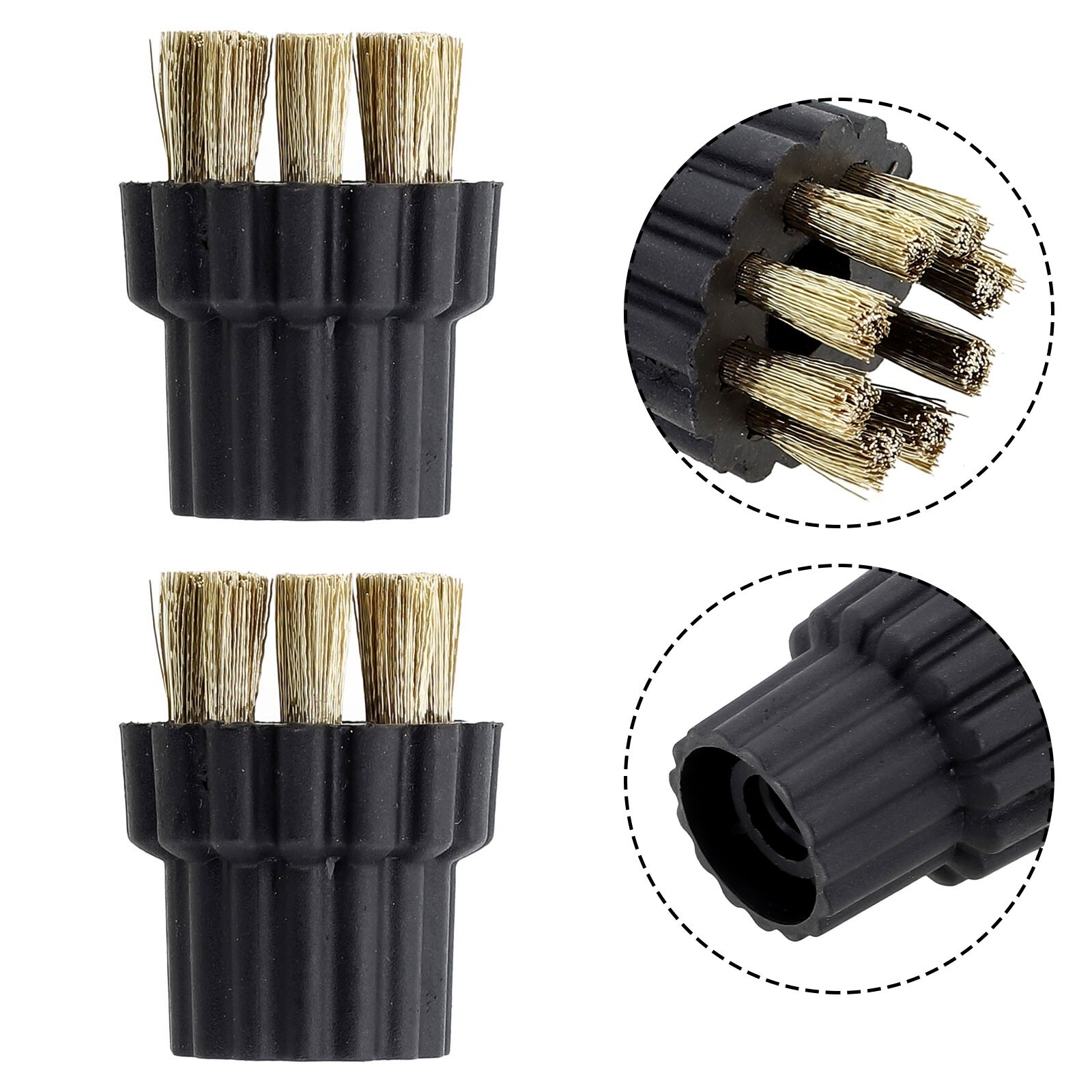 2*Steam Cleaner Brass Brush Head Replacement For Steam Mop Accessories ...
