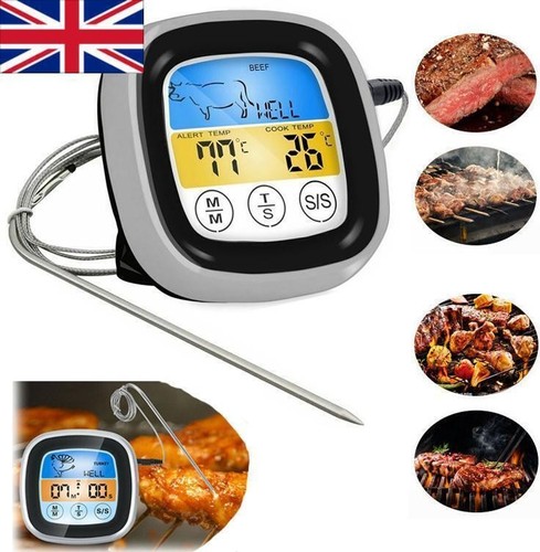 UK Digital Food Thermometer Probe Cooking Meat Kitchen Temperature BBQ ...