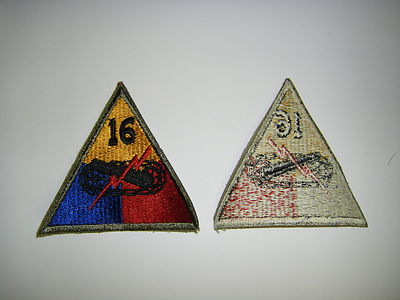 b0598-16th WW 2 US Army 16th Armored Division patch | eBay