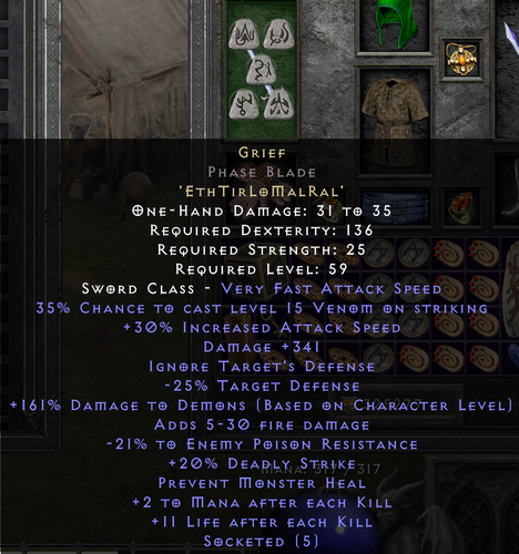 Diablo 2: Resurrected PC 💥 NL Softcore D2R 💥 Rune word Grief + Wpn ...