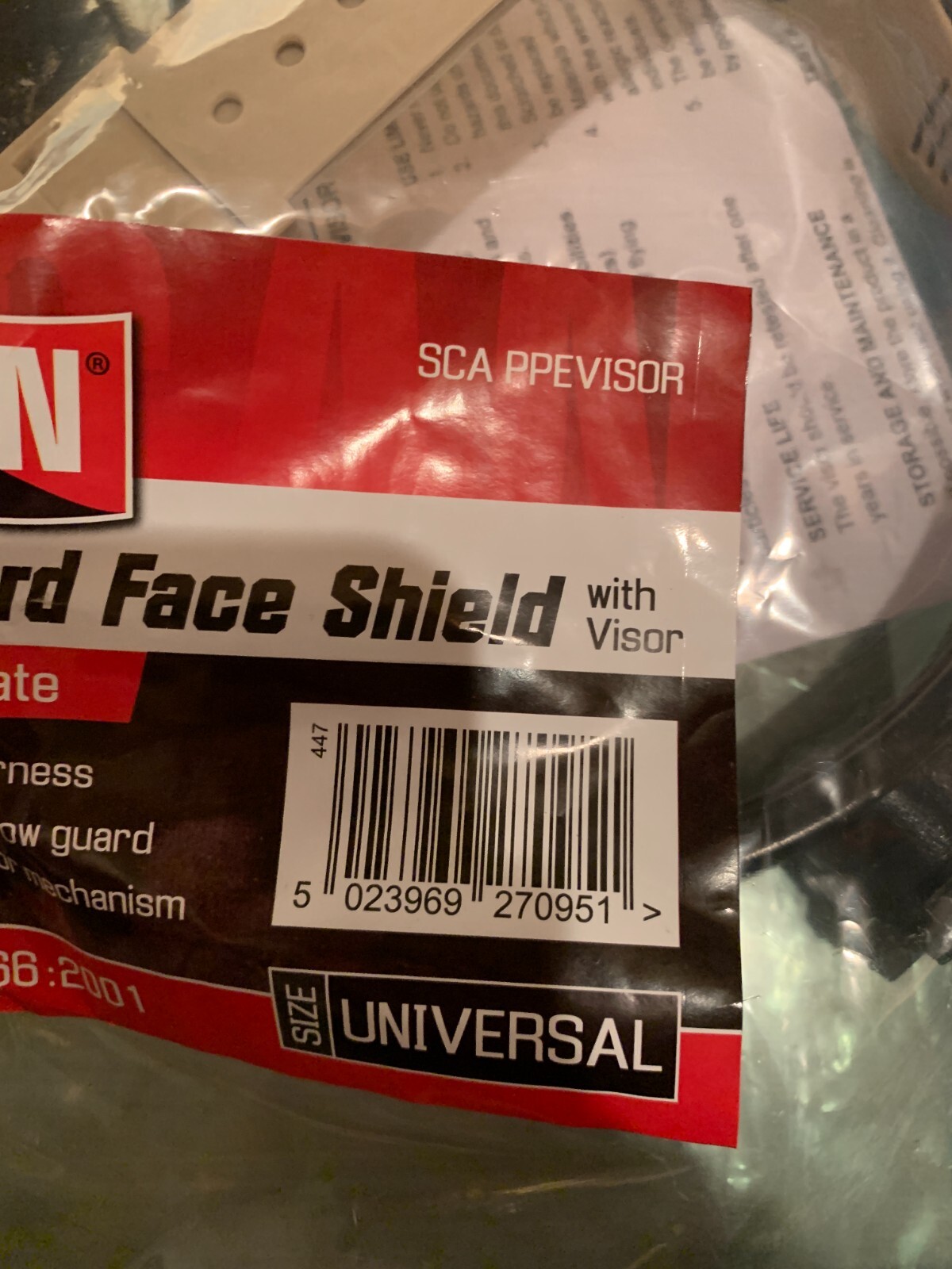 2545 Scan Standard Face Shield With Visor, Type SCA PPEVISOR | eBay UK