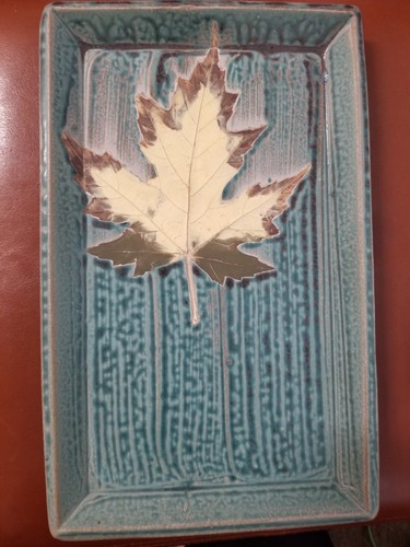 Travis Berning Signed Pottery Tray 12" Long Beautiful Green Color | eBay