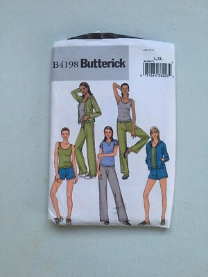 Butterick Pattern #B4198 Misses Jacket Tank Top T-shirt Pants Size (L ...
