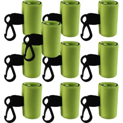 10 Clip-On Neoprene Green Sleeve Lip Balm Lipstick Chapstick Holder Key ...