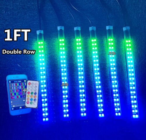 JHB 6PCS 1FT 12"DOUBLE ROW Remote Bluetooth Dream CHASING Flow LED ...