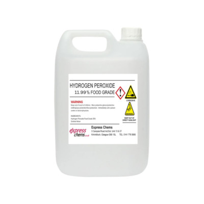 5 Litre (5L) Hydrogen Peroxide 11.99% Food Grade Disinfectant Cleaner ...