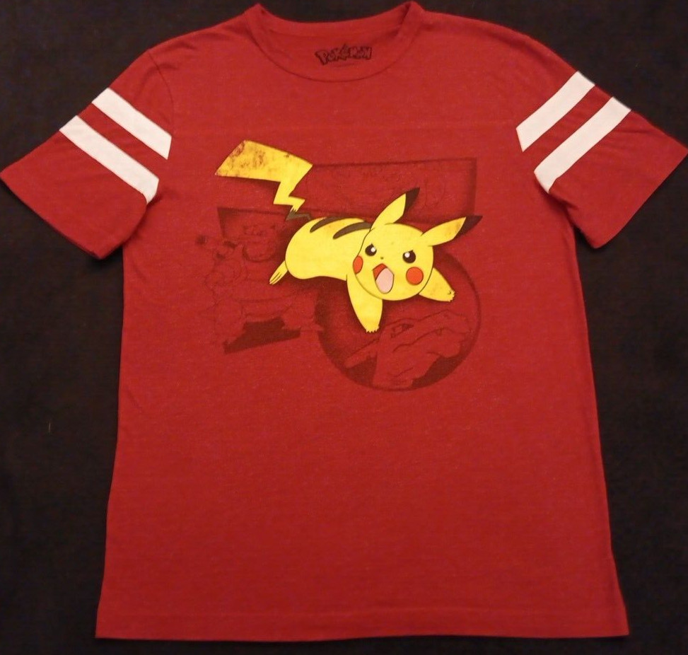 2016 Unisex Sm Pokemon Red Jersey Pikachu & Starters … - Gem