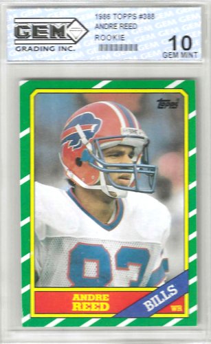 Topps 1986 #388 Andre Reed RC Rookie Card Graded GEM 10 Bills HOF | eBay