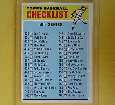 CHECKLIST 6th. SERIES 1966 Topps #444 Baseball | eBay