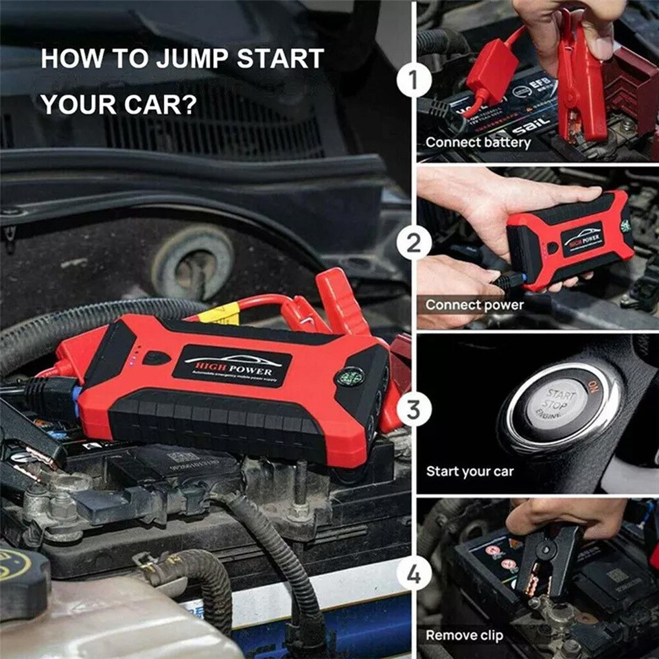 12V CHARGER BOOSTER 99800 MAH CAR MOTOR VEHICLE JUMP STARTER PASSENGER ...