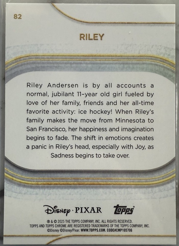 2025 Topps Chrome Disney Riley Yellow Mini Diamonds Refractor #82 ...