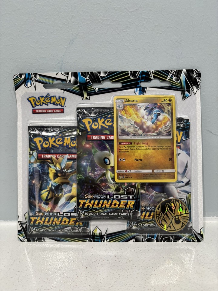 POKEMON LOST THUNDER ALTARIA 3-PACK BLISTER - FACTORY SEALED | eBay