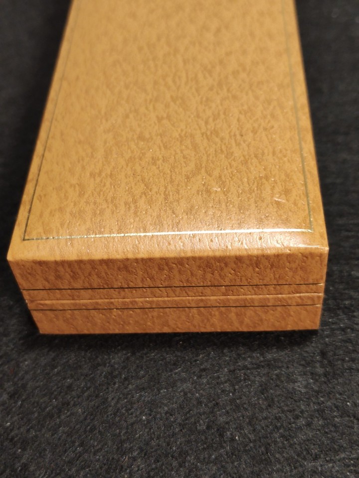 VINTAGE GUCCI BROWN EMPTY FAUX LEATHER HINGED WATCH CASE BOX 9.5" X 2. ...