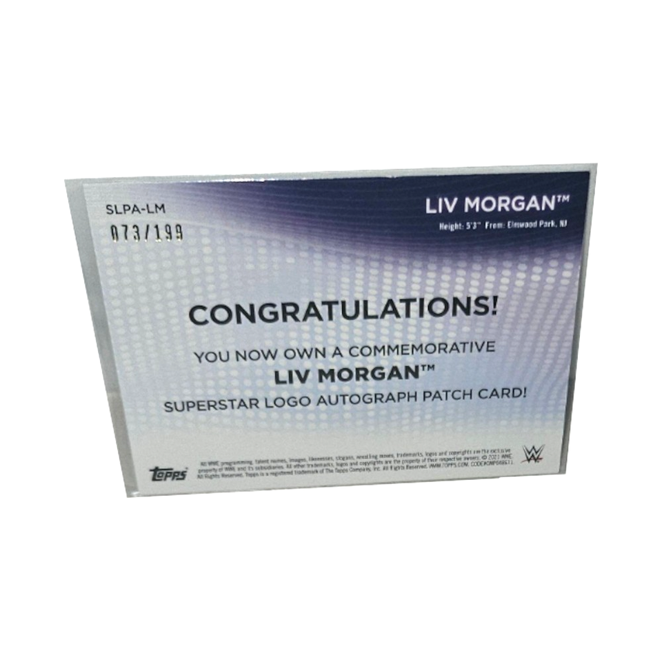 Topps WWE Women's Division 2021 LIV MORGAN Logo Autograph Patch Card 73 ...