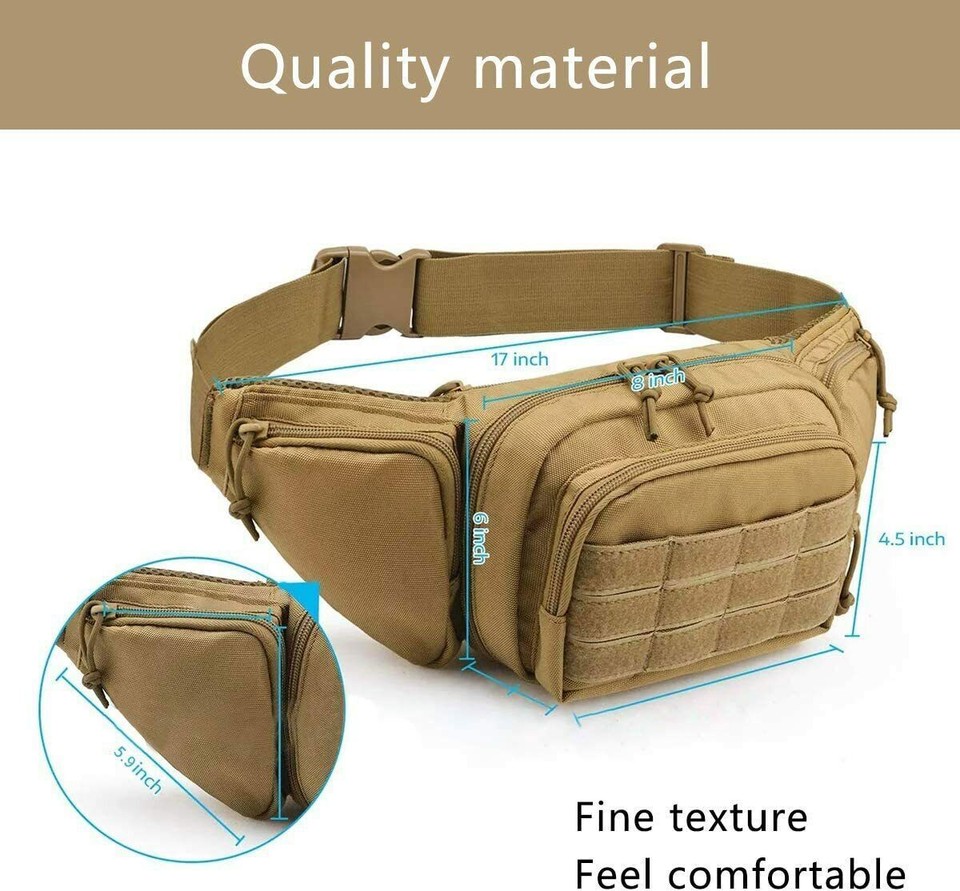 Concealed Carry Fanny Pack Holster Tactical Military Pistol Waist Pouch ...