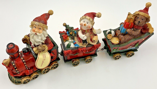 Tii Collections 3 pc Resin Christmas Train Set Santa Mrs C & dog 12” | eBay