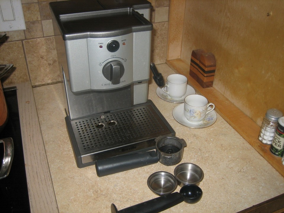 Breville Cafe Modena ESP6SXL Espresso Machine w/2 pucks & Espresso cups ...
