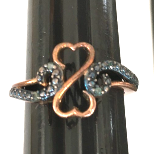 Vtg Ring MARKED STS CHUCK CLEMENCY 925 STERLING SILVER Size 8 Band Gold ...