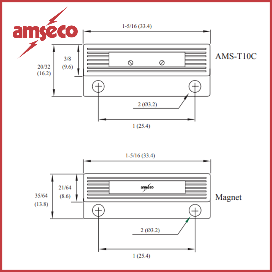 x 10Pack NEW Genuine AMSECO Magnetic Contact Reed Switch AMS-10C - Free ...