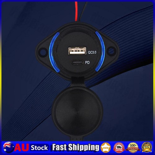 Dual USB Car Charger QC3.0 Charger Socket for ATV Caravan (QC3.0 Type C ...