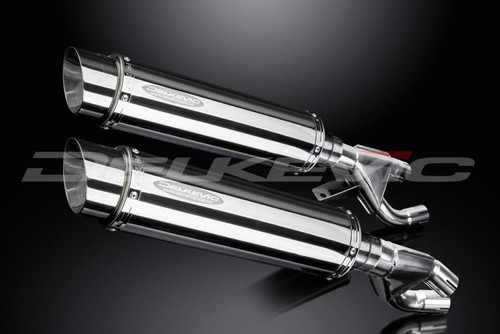 Delkevic 14" Stainless Round Slip On Mufflers - Yamaha VMAX 1984-2007 ...