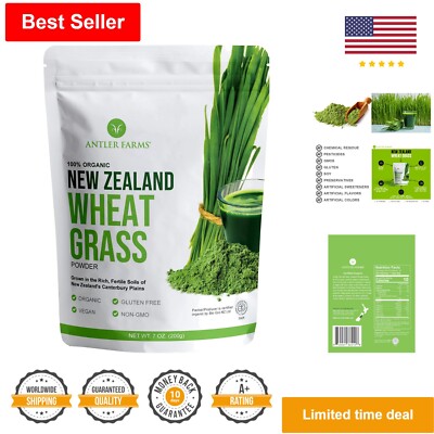 Raw Organic Wheatgrass Powder - High Chlorophyll, Nutrient Rich, 40 ...