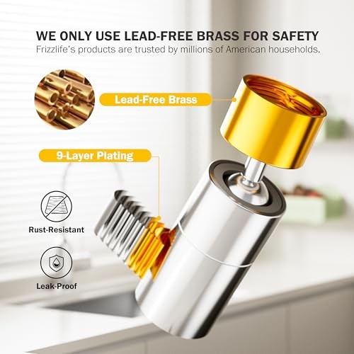 360° Swivel Faucet Aerator Sink Extender, 3-Mode Sprayer Water Filter ...