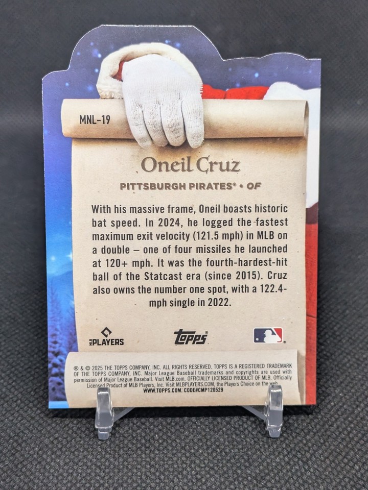 2025 Topps Holiday - O'Neil Cruz The Nice List Pittsburgh Pirates MNL ...