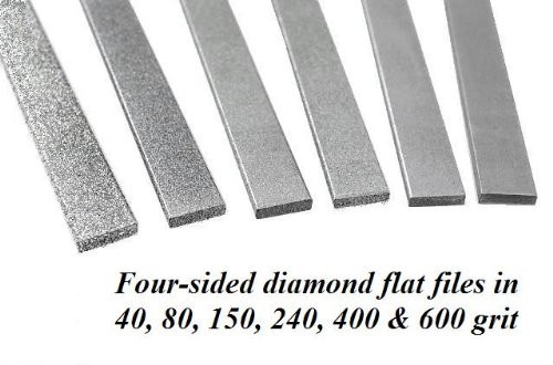 6pc 7" Diamond Flat File Set 9mm x 180mm x 70mm 40-600 Grit Ceramics ...
