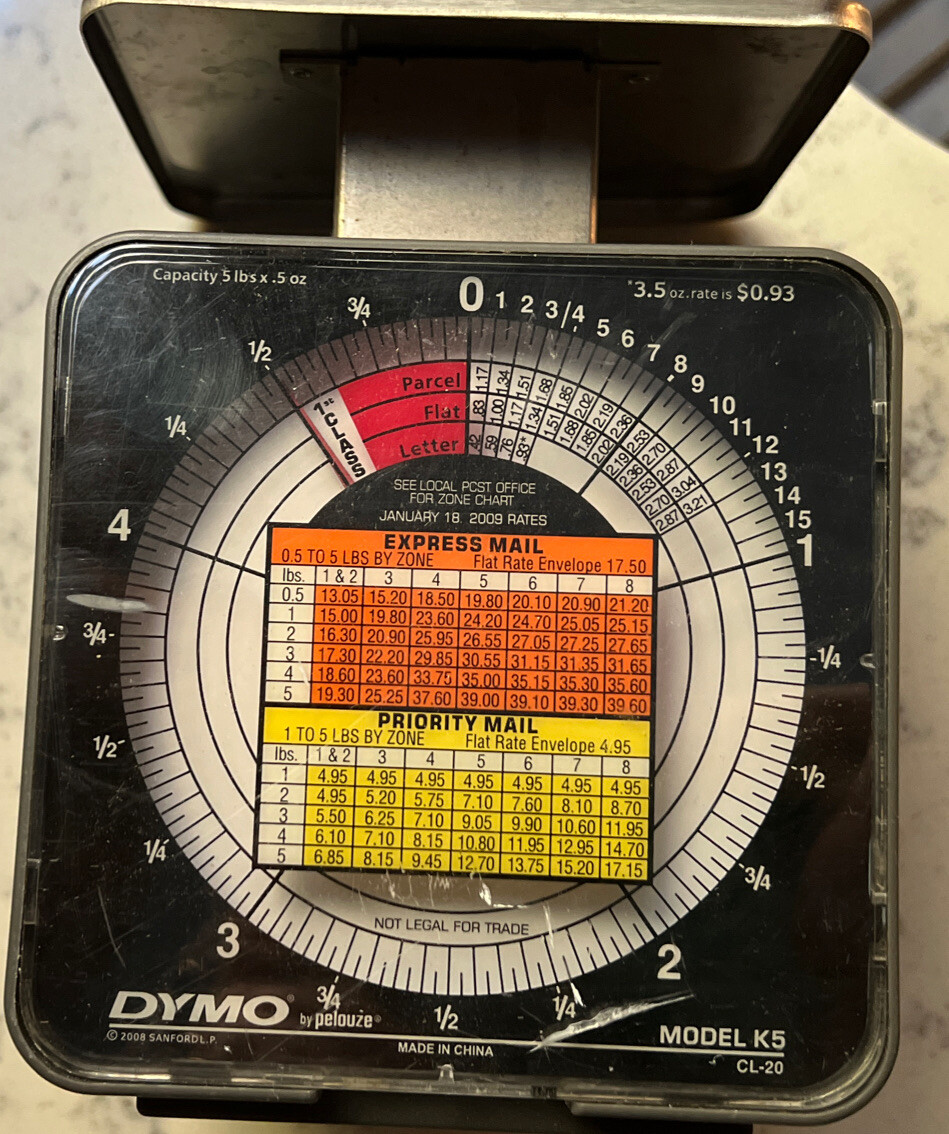 Vintage 1980s Dymo by Pelouze K5 5 Pound Postage Scale | eBay
