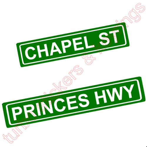 CHAPEL ST PRINCES HWY SIGNS VINYL STICKER GREEN CAR UTE HOTROD JDM ...