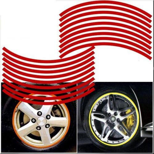 CAR ROUND WHEELS RIMS DECORATION DECALS STICKER RED TRIM (17 inch ...