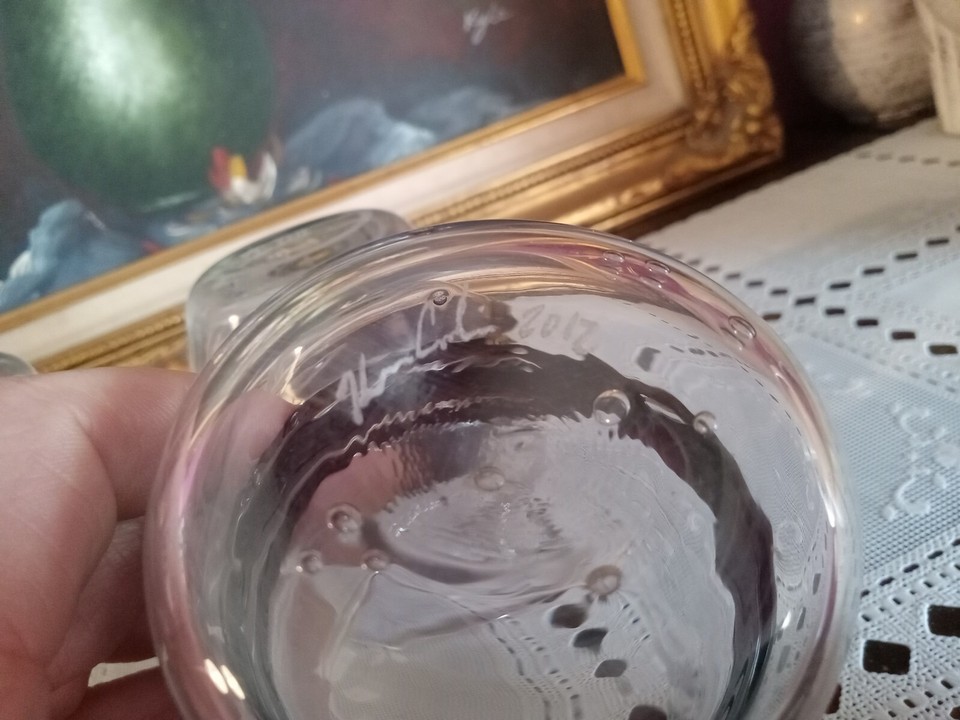 4 Pc. Unique Hand Blown And Signed Studio Art Glass Glasses Made 2012 ...