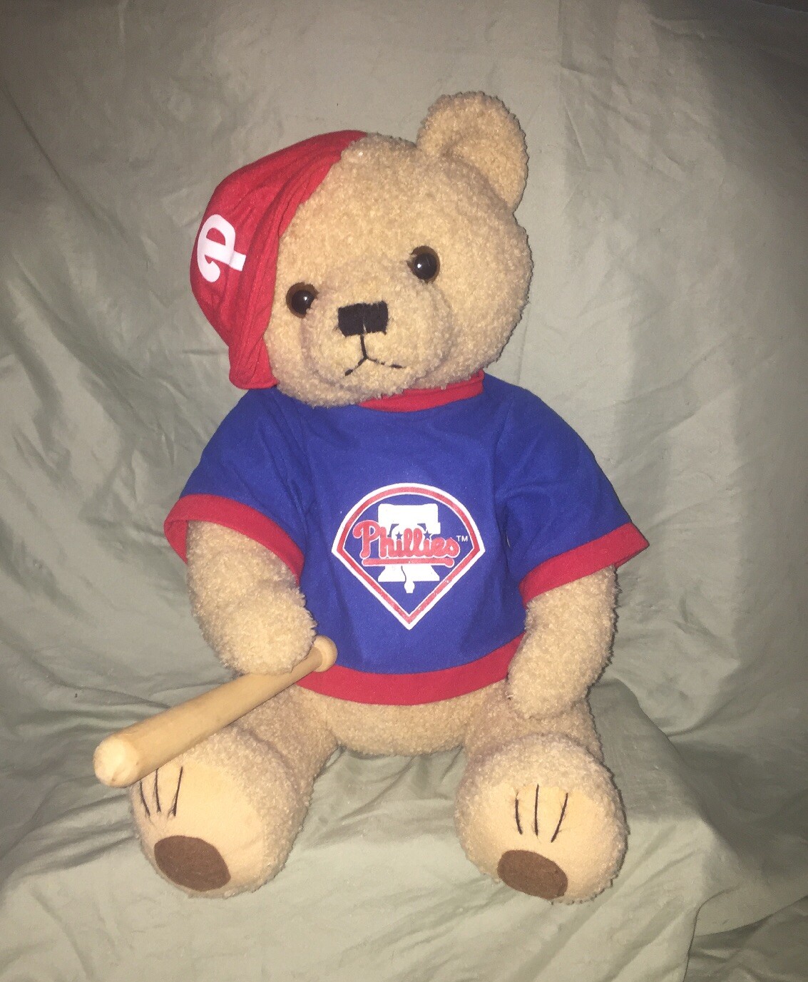 Jumbo 19” Sitting Philadelphia PHILLIES Teddy Bear Hat Bat Good Stuff ...