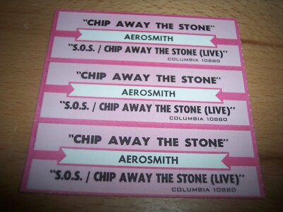 3 Aerosmith Chip Away At The Stone / SOS Live Jukebox Title Strips | eBay